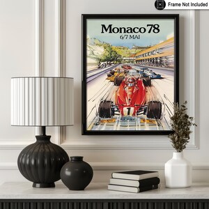 Vintage Monaco Car Racing Poster - Retro Monaco Print - Sports Wall Art ...