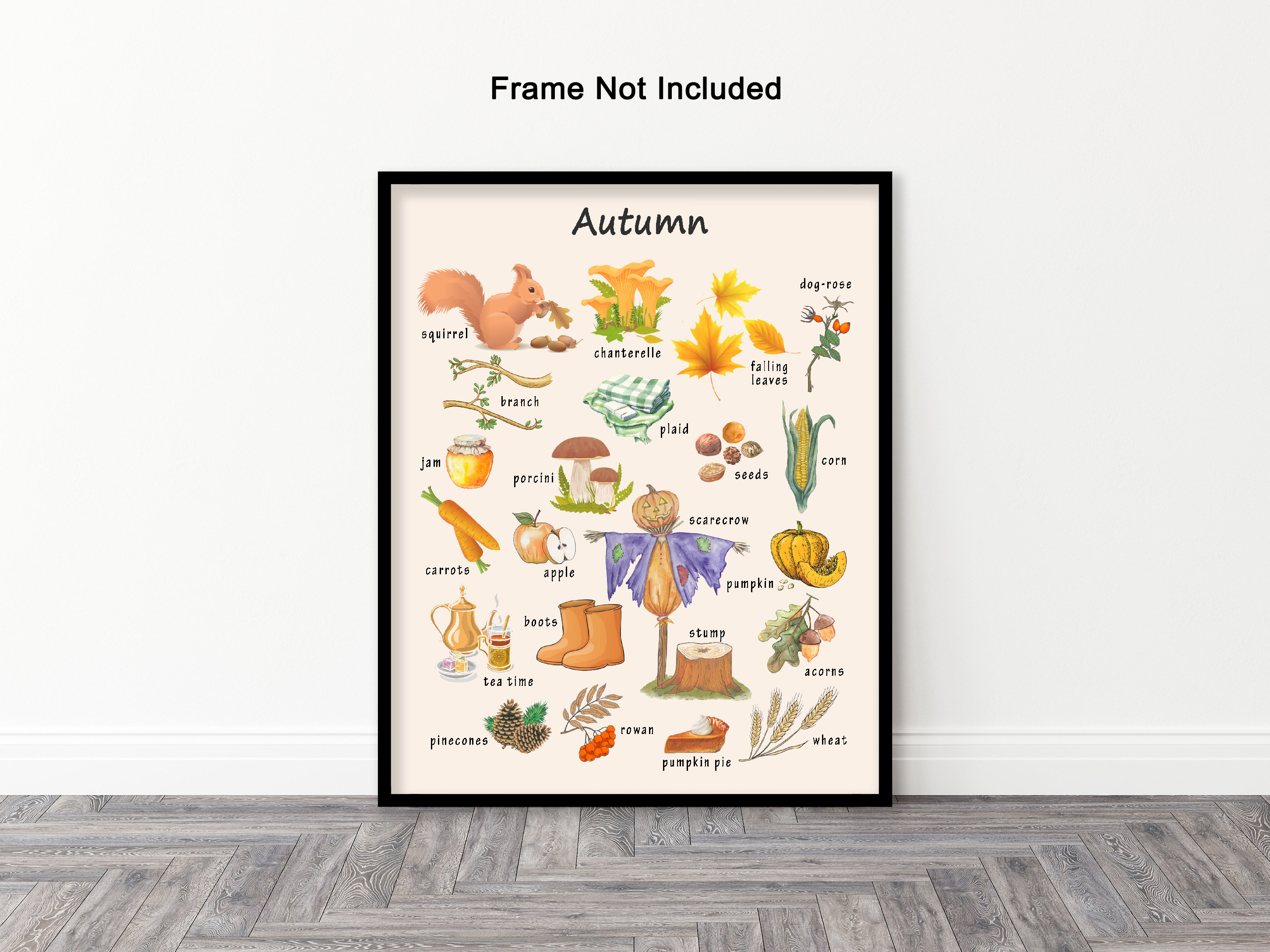 Autumn Poster Educational Print Learning Materials Art Gift for ...