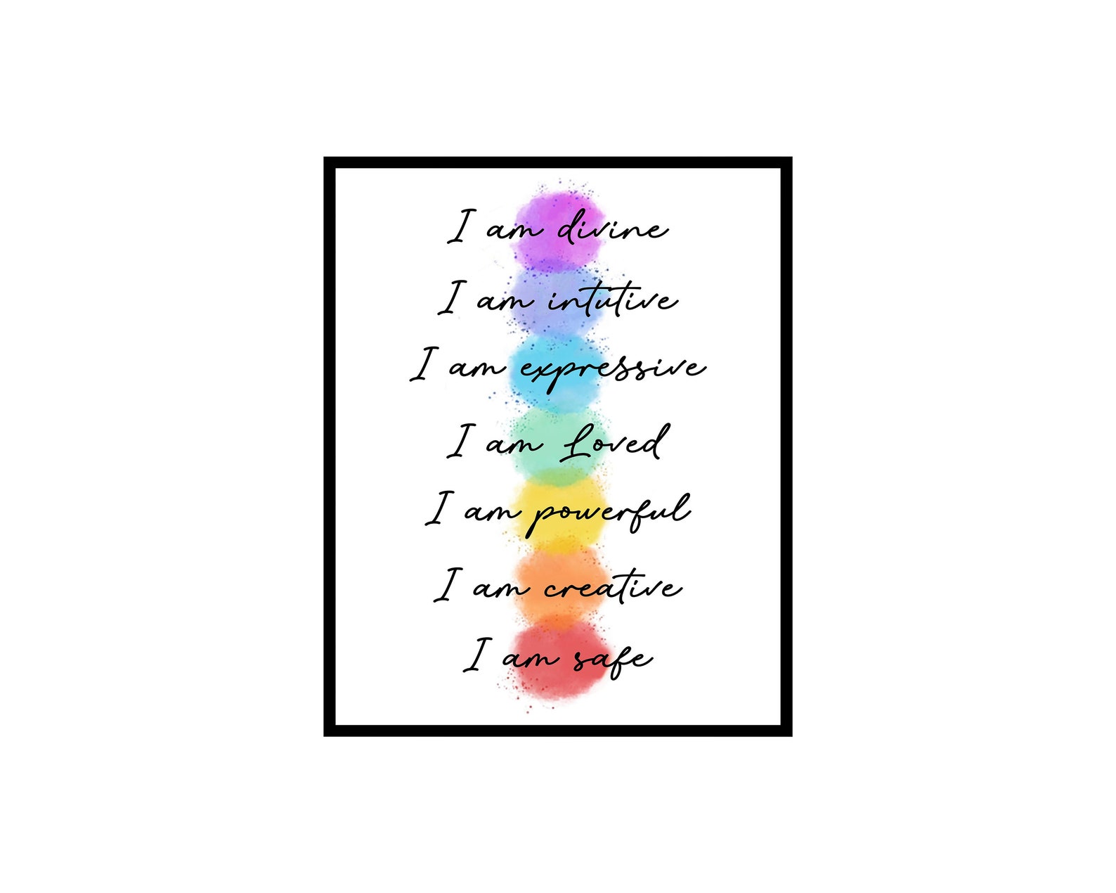 Motivational Poster Yoga, 7 Chakra Affirmations, Meditation, Healing ...