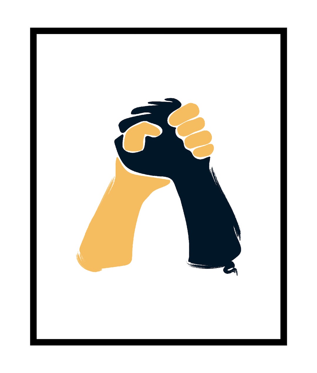 Peace Poster Retro Holding Hands Print Peace and Love Art Diversity Art ...