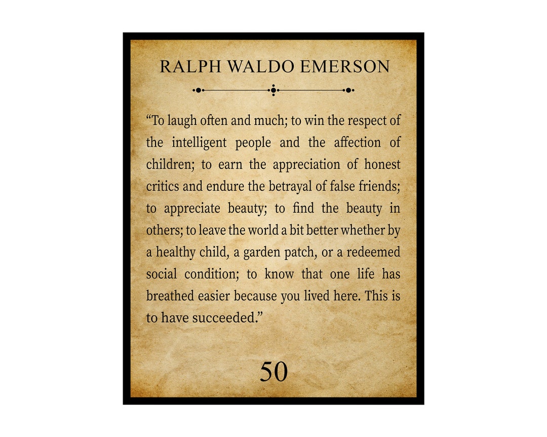 Ralph Waldo Emerson Poster Laugh Often Much Print Motivational Quote ...