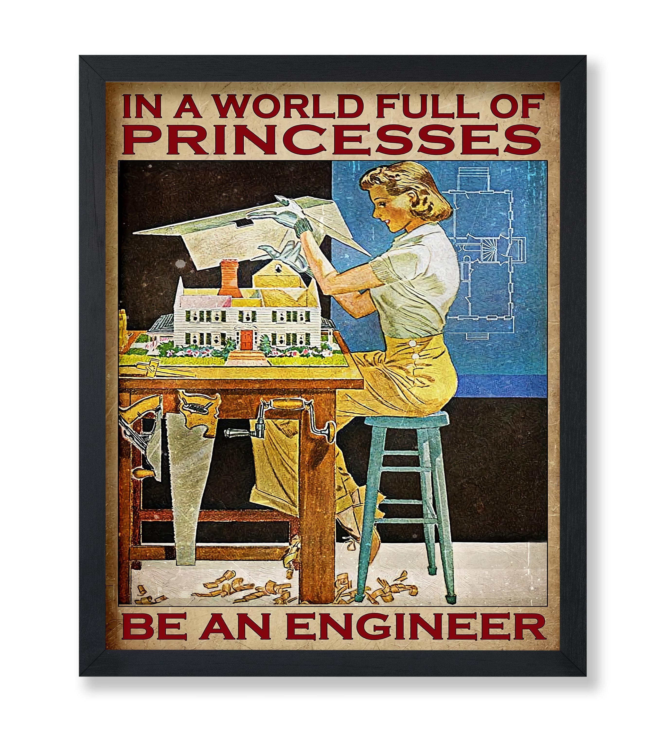 Vintage Engineer Poster Retro Motivational Print for Home Office Decor ...