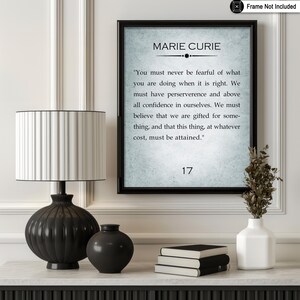Marie Curie Poster - Marie Curie Quote Print - Motivational Quote Art ...