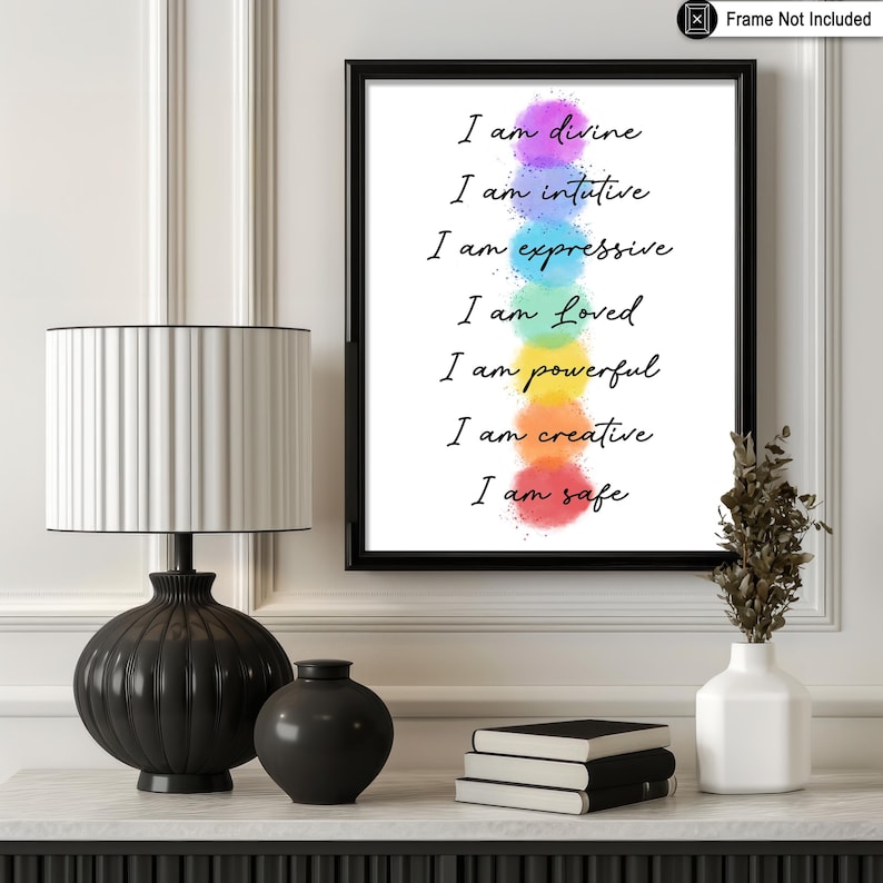 Motivational Poster - Yoga, 7 Chakra Affirmations, Meditation, Healing ...
