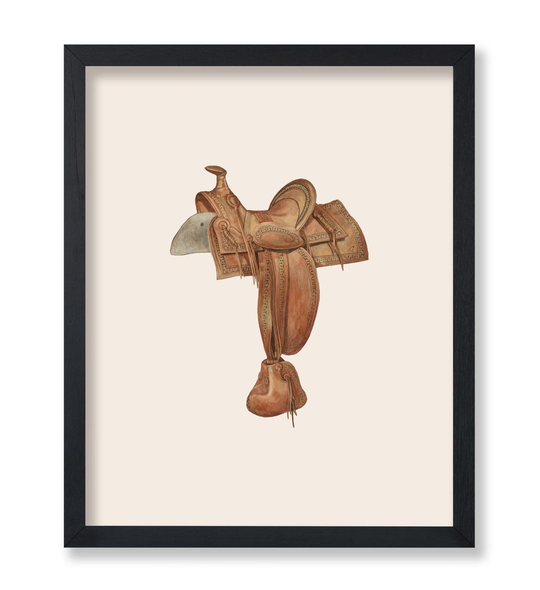 Vintage Horse Saddle Poster - Retro Western Print - Saddle Art - Horse ...