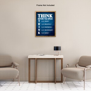 Think Poster Think Before You Speak Print Educational Art Teaching Art ...