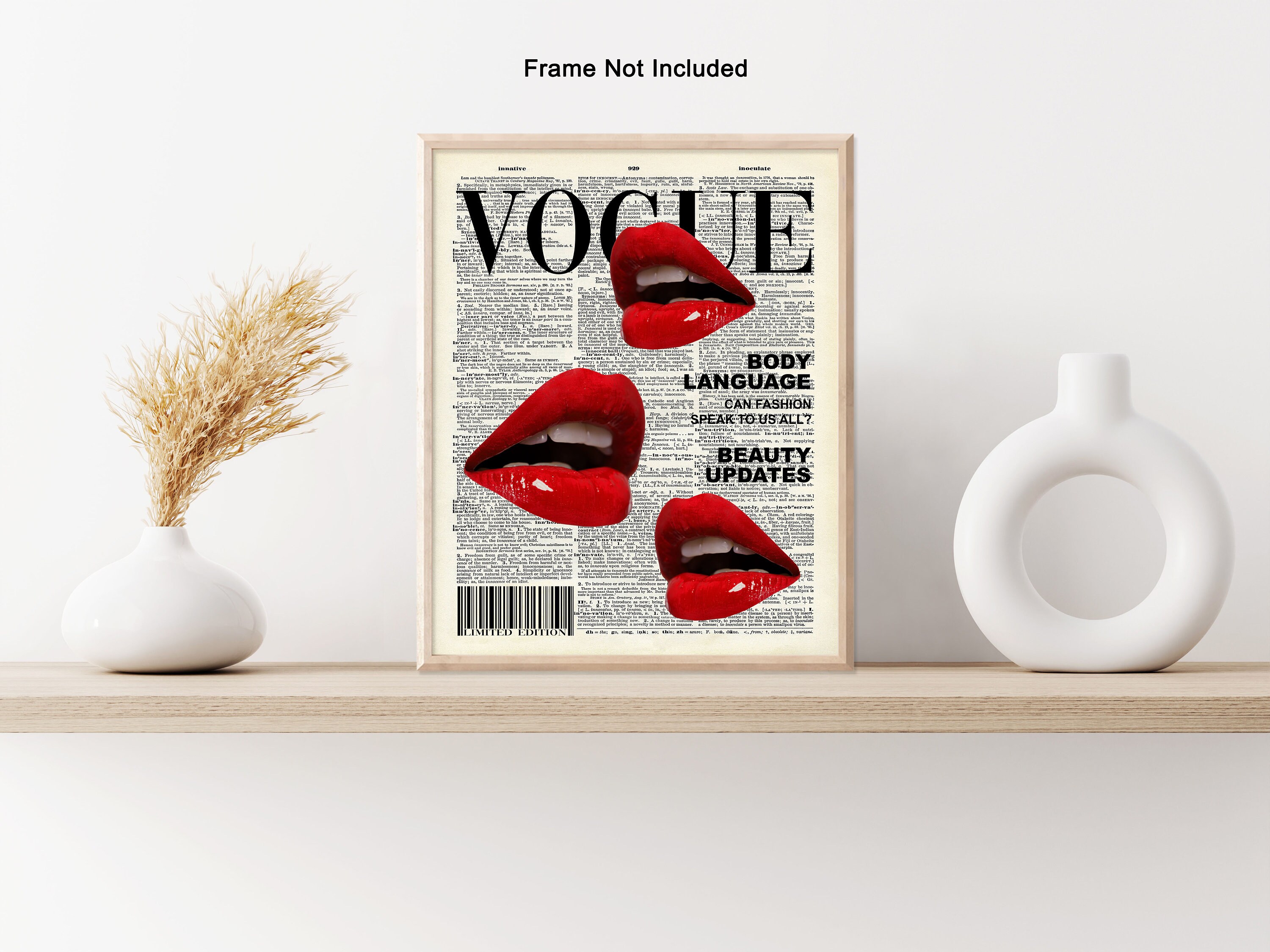 Fashion Poster Body Language Print Red Lips Art Modern Art Gift for ...