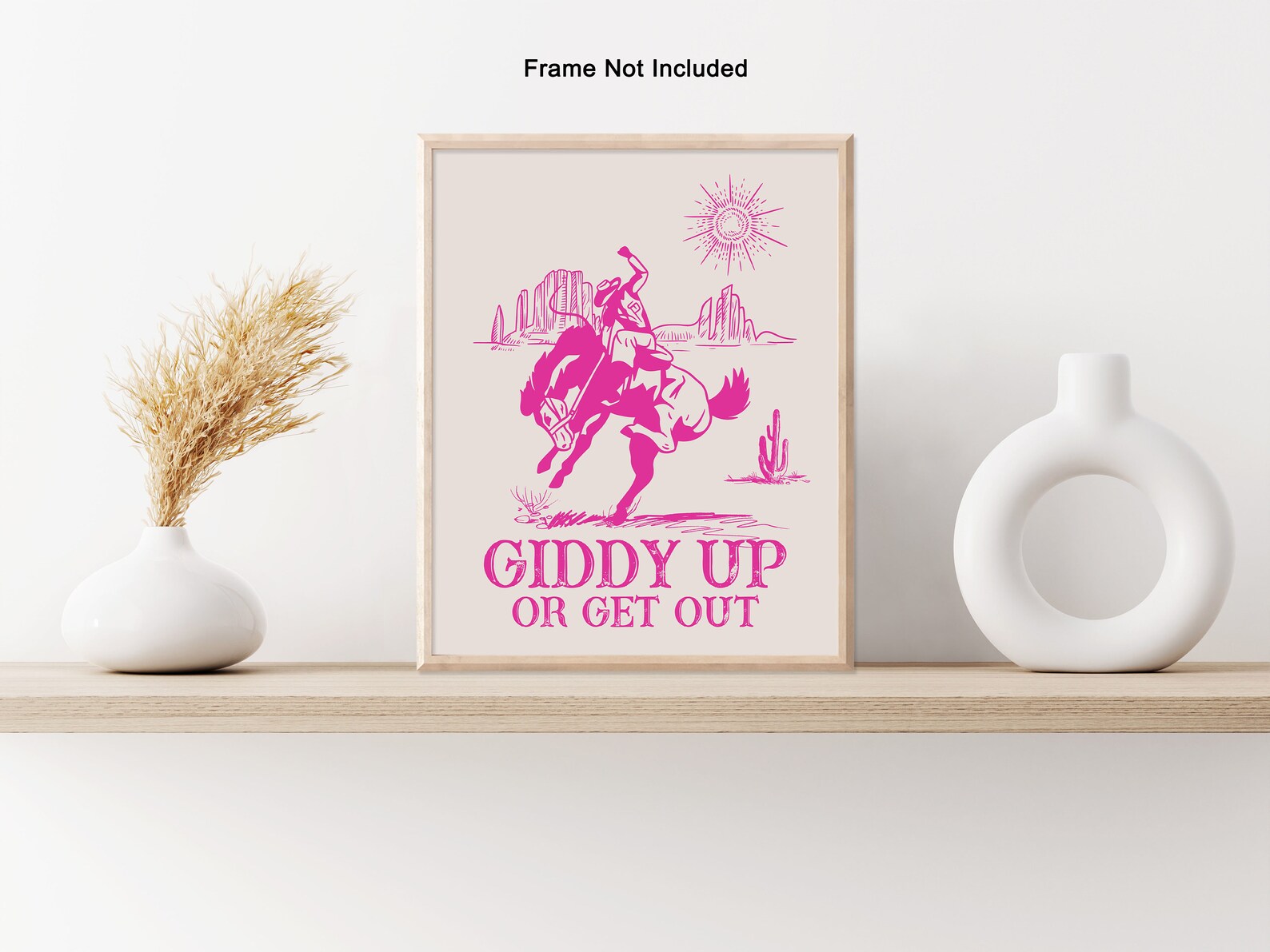 Giddy up or Get Out Poster Retro Pink Cowgirl Print Western Trendy Art ...