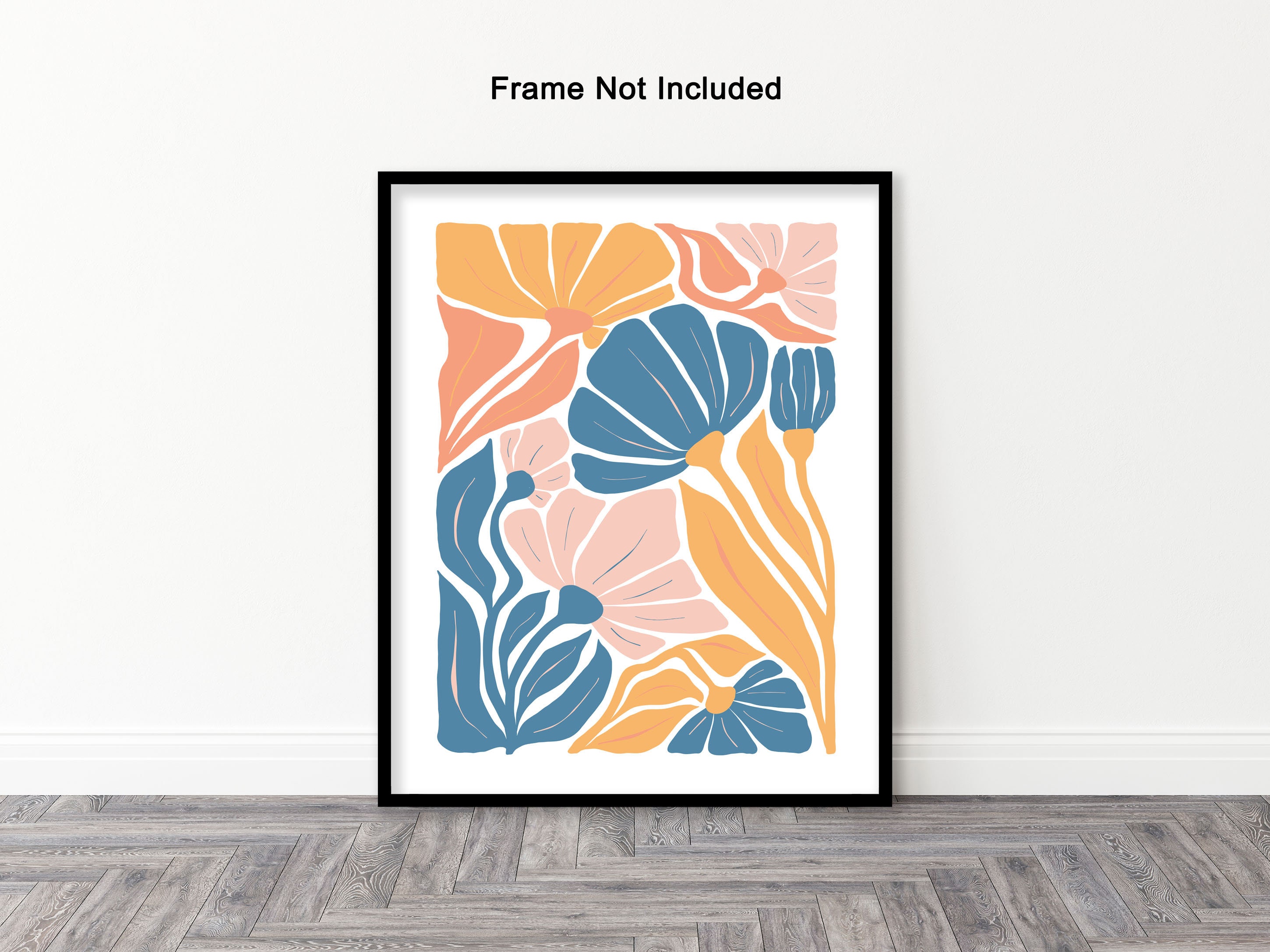 Flower Poster Retro Floral Print Pastel Colors Art Blossoms Art Modern ...