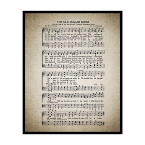The Old Rugged Cross Poster Hymnal Sheet Print Sheet Music Art Musical ...