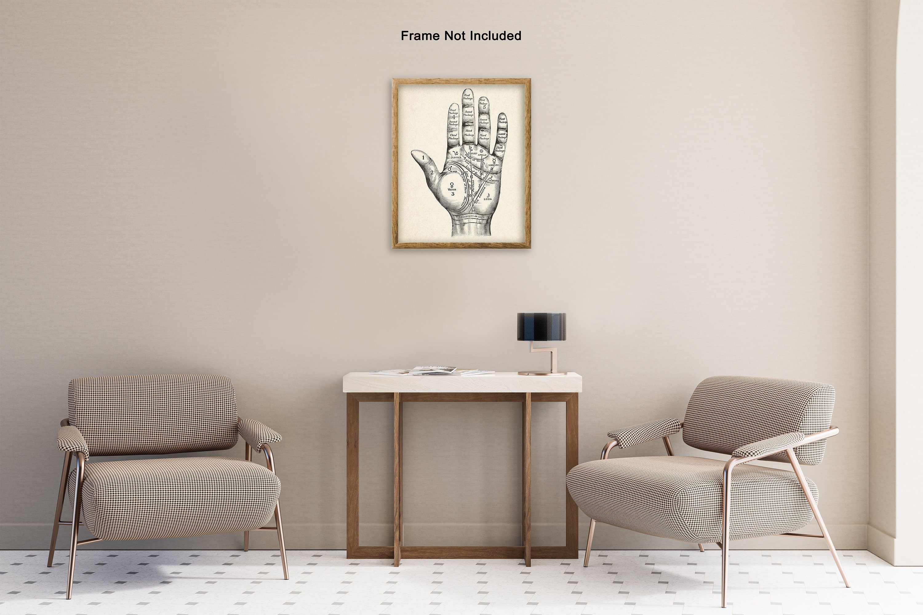 Vintage Palm Reading Chart, Unframed Art Print Poster, Vintage ...