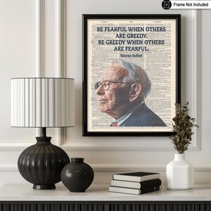 Fearful and Greedy Poster - Warren Buffett Print - Motivational Art ...