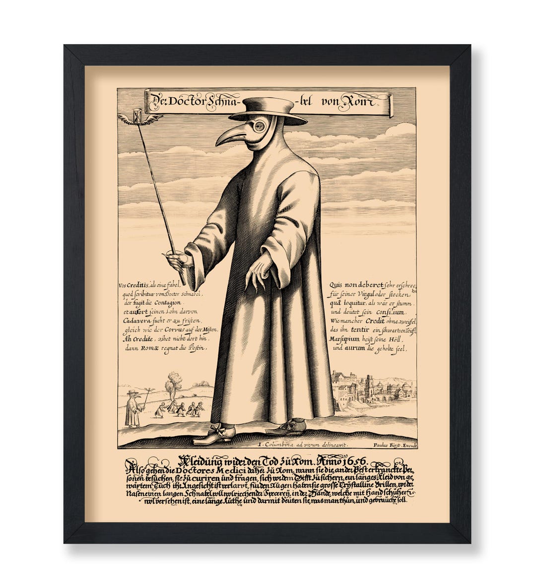 Vintage Plague Doctor Poster - Medieval Art Print - Unique Gift for Men ...