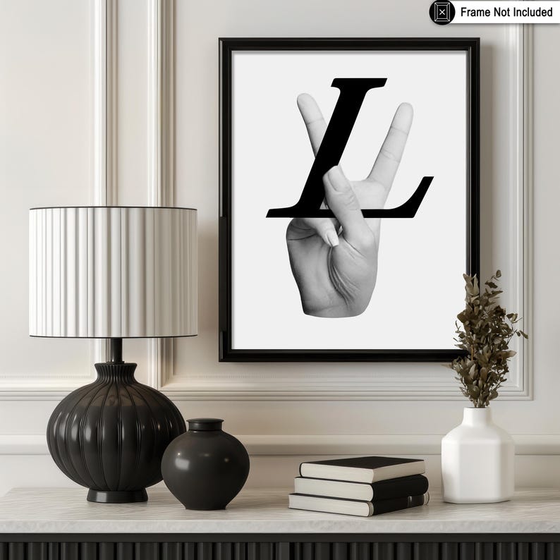 LV Poster - Peace Hand Sign Print - Fashion Art - Modern Art - Luxury ...