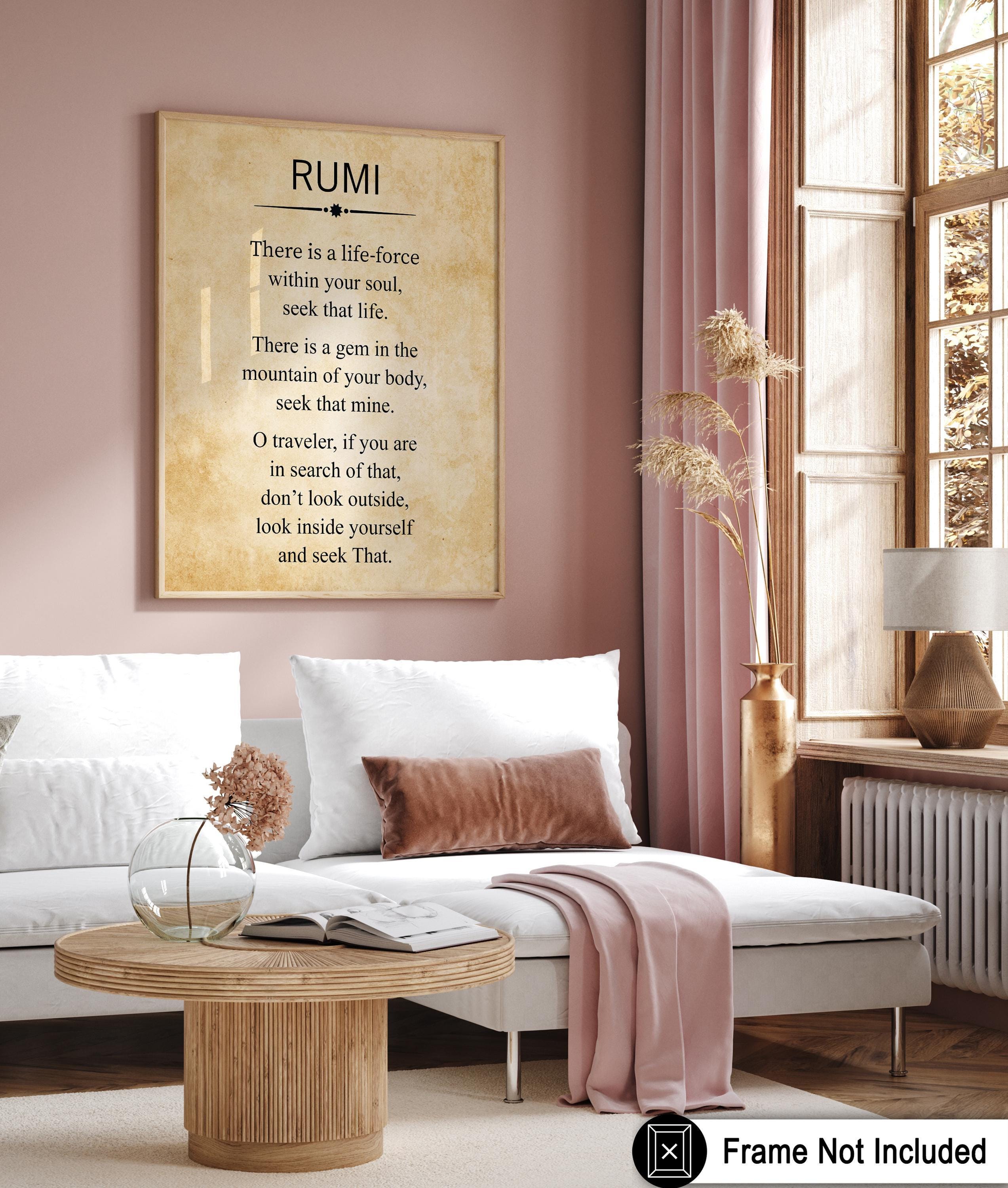 Rumi Poster - Rumi Poem Print - Motivational Quote Art - Finding Your ...