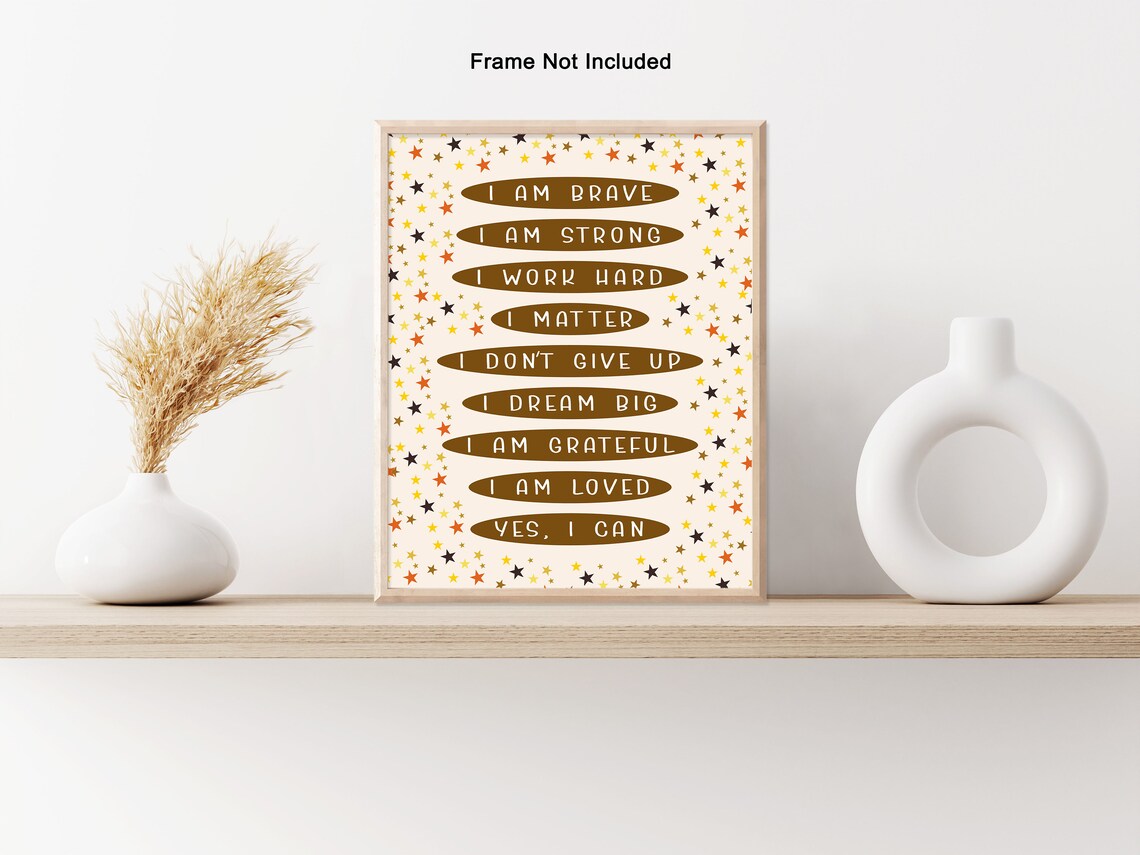 Homeschool Poster Motivational Print Positive Affirmations Art Gift for ...