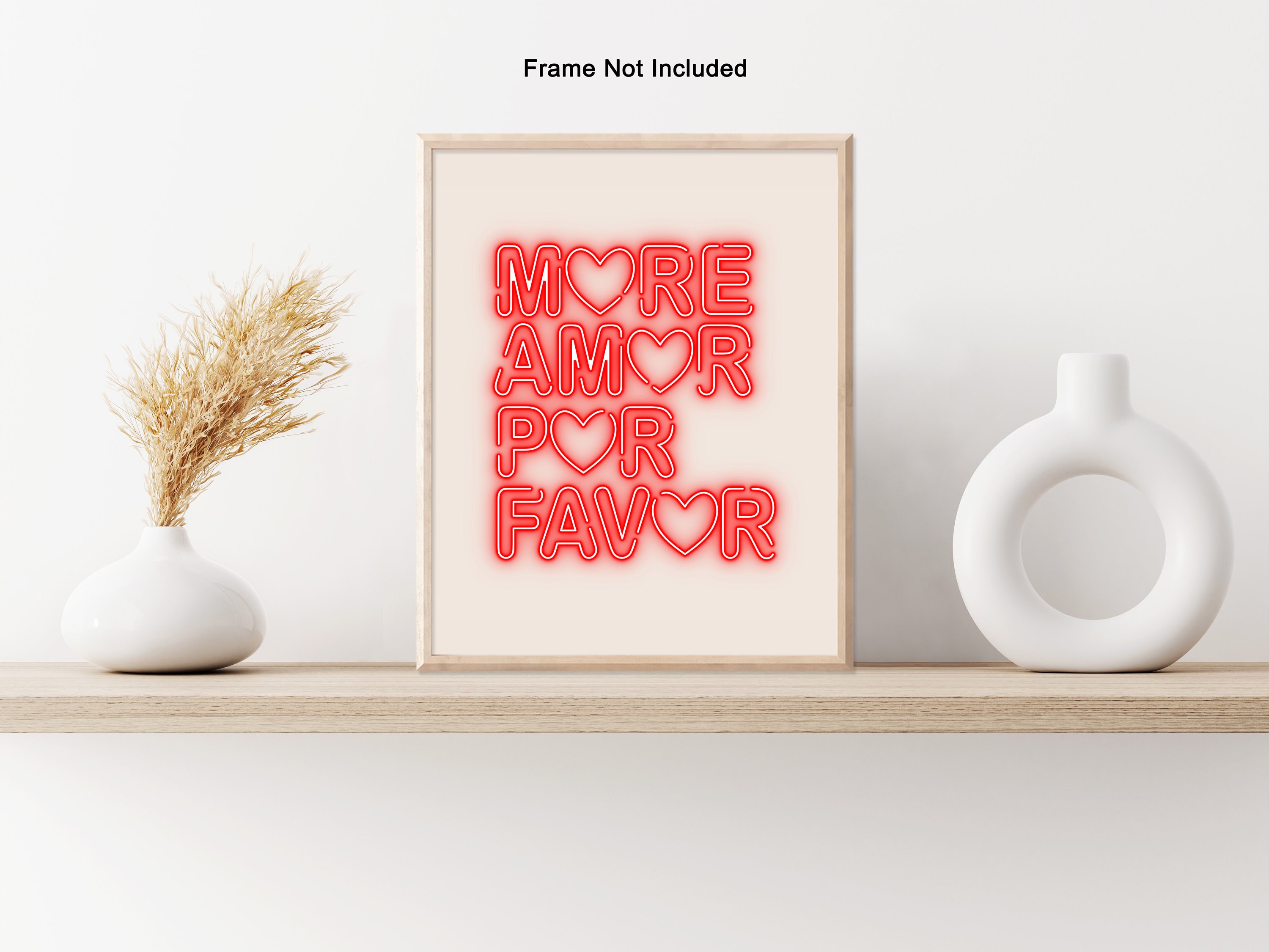More Amor Por Favor Poster More Amor Por Favor Quote Print Neon Quote ...