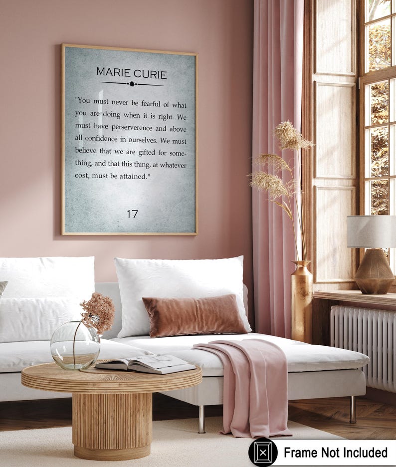 Marie Curie Poster - Marie Curie Quote Print - Motivational Quote Art ...
