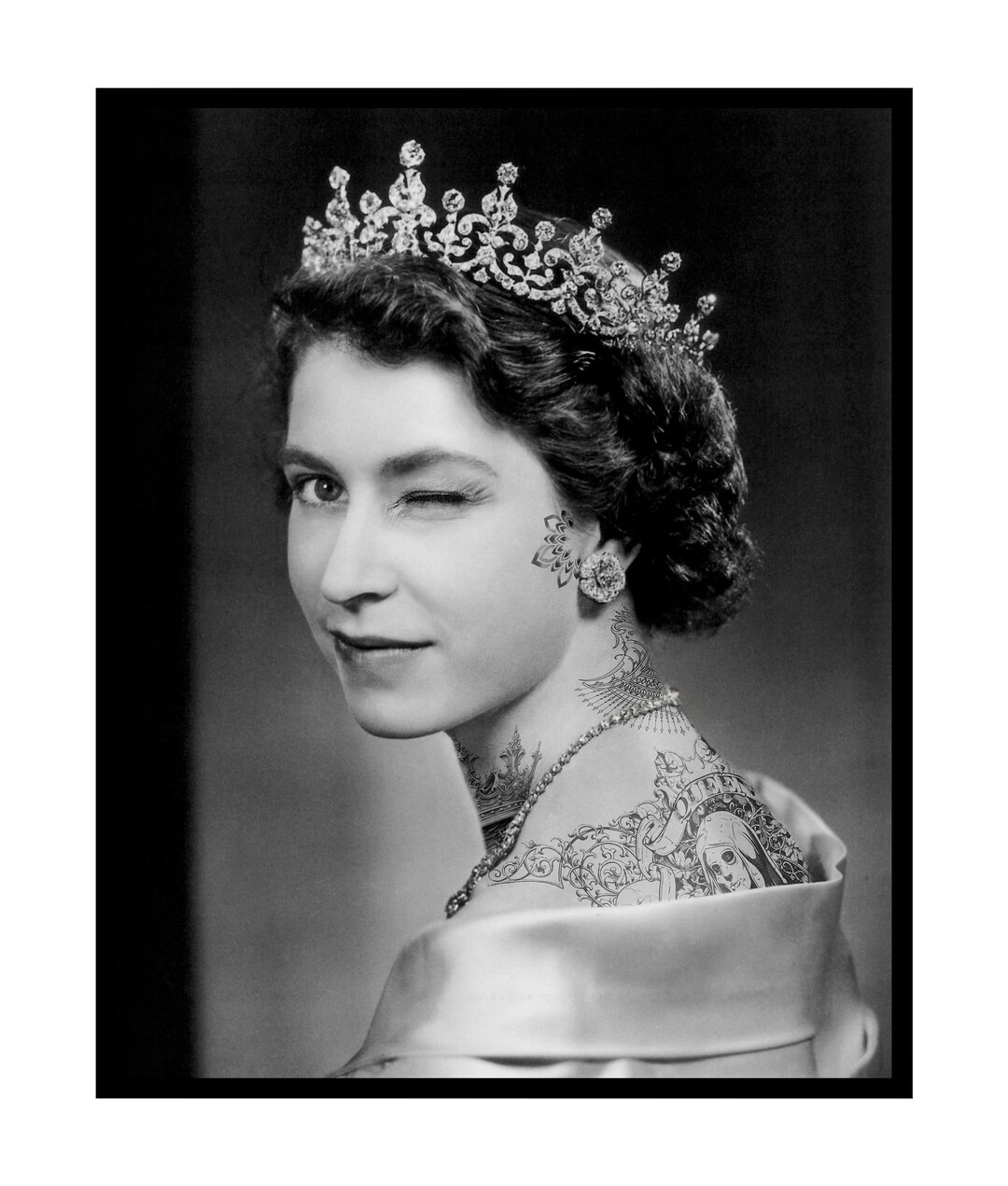 Punk Queen Poster Tattooed Queen Print Altered Art Trendy Pop Art Decor ...