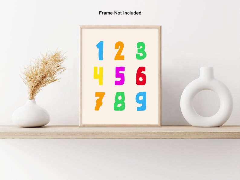 Numbers Poster Educational Print Learning Materials Art Homeschool ...