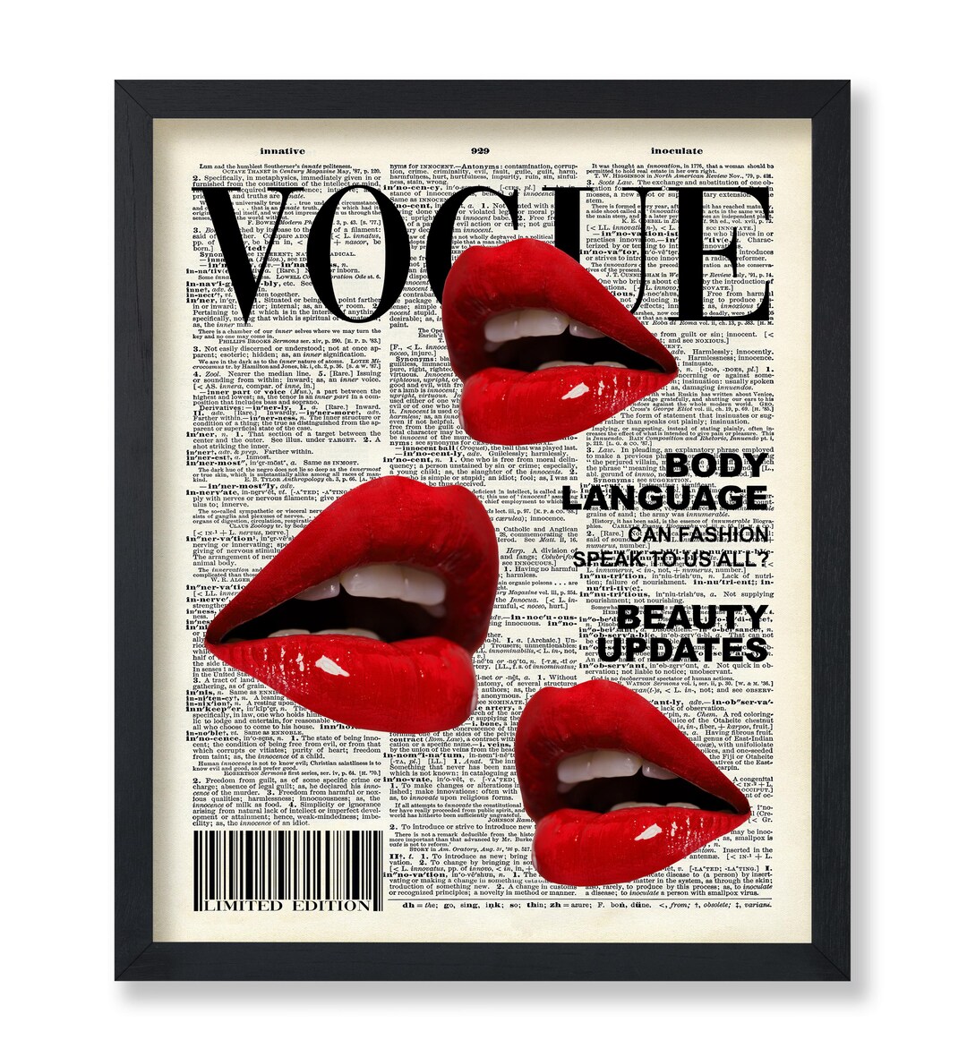 Fashion Poster - Body Language Print - Red Lips Art - Modern Art - Gift ...