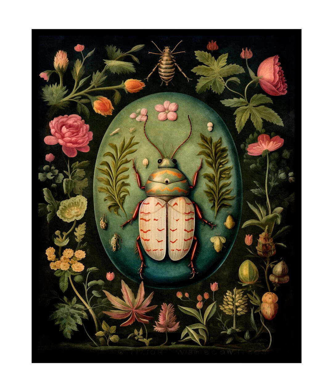 Winged Beetle Poster Beetle Print Insect Art Trendy Art Gift for Animal ...