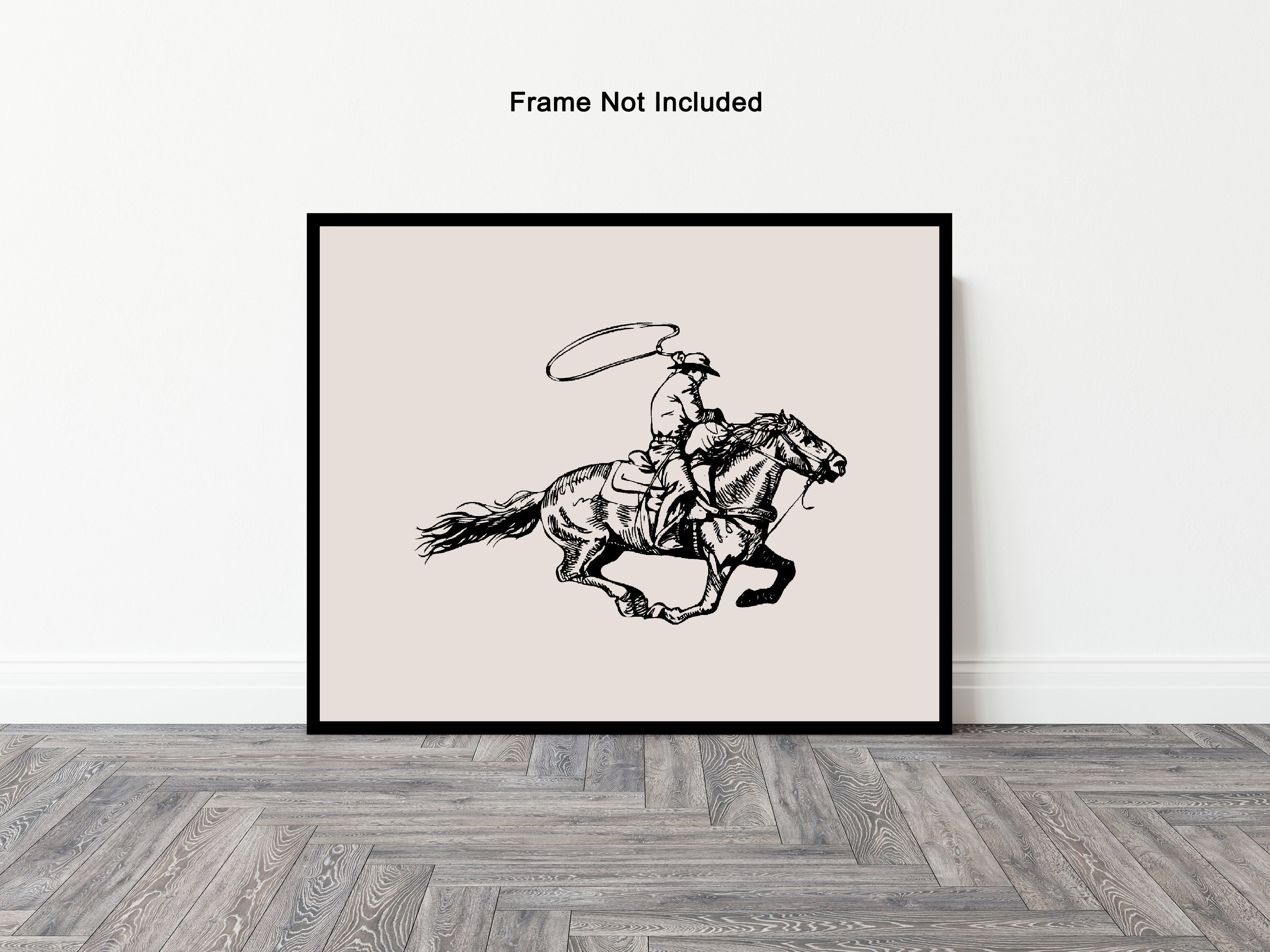 Cowboy With Lasso Poster Retro Cowboy Print Wild West Art Trendy Art ...