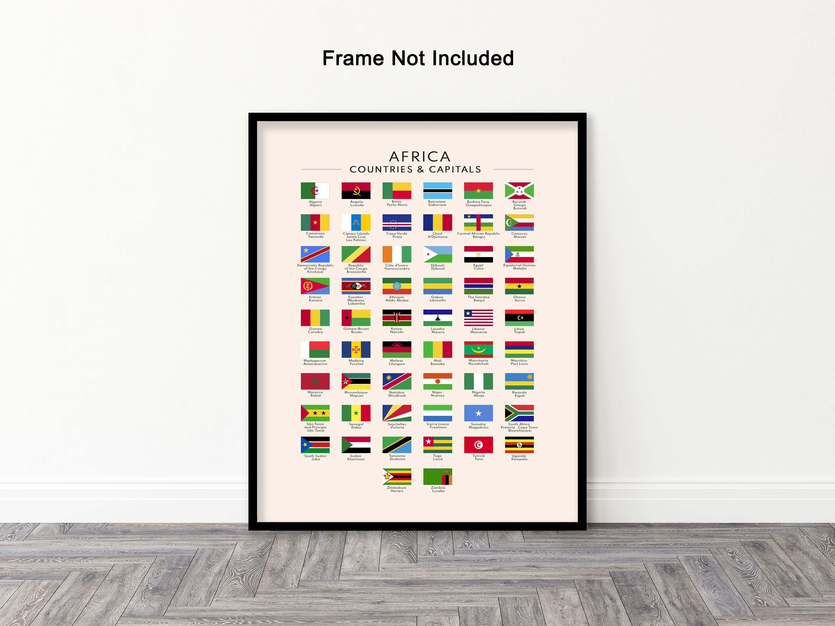 Flags of Africa Poster African Countries & Capitals Print Learning ...