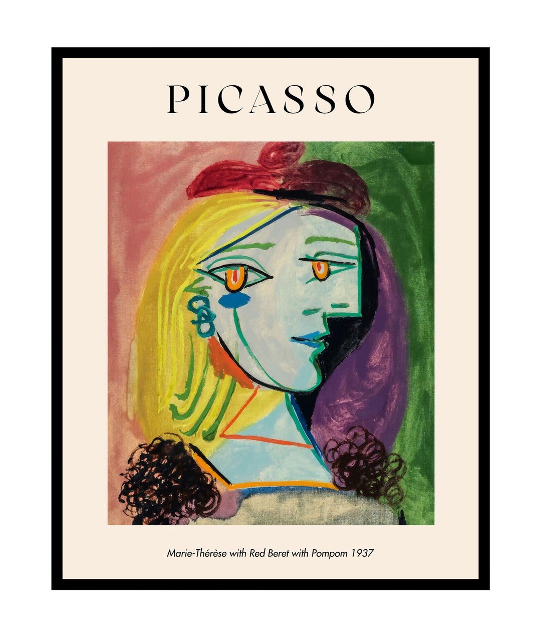 Picasso Poster Girl With Red Beret and Pompom Print Marie-thérèse Art ...