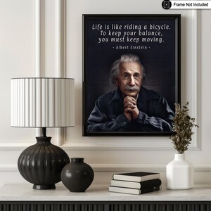 Life is Like Riding A Bicycle Poster - Albert Einstein Print ...