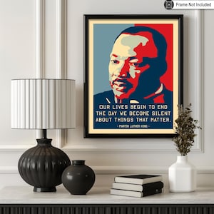 The Day We Become Silent Poster - Martin Luther King Print ...