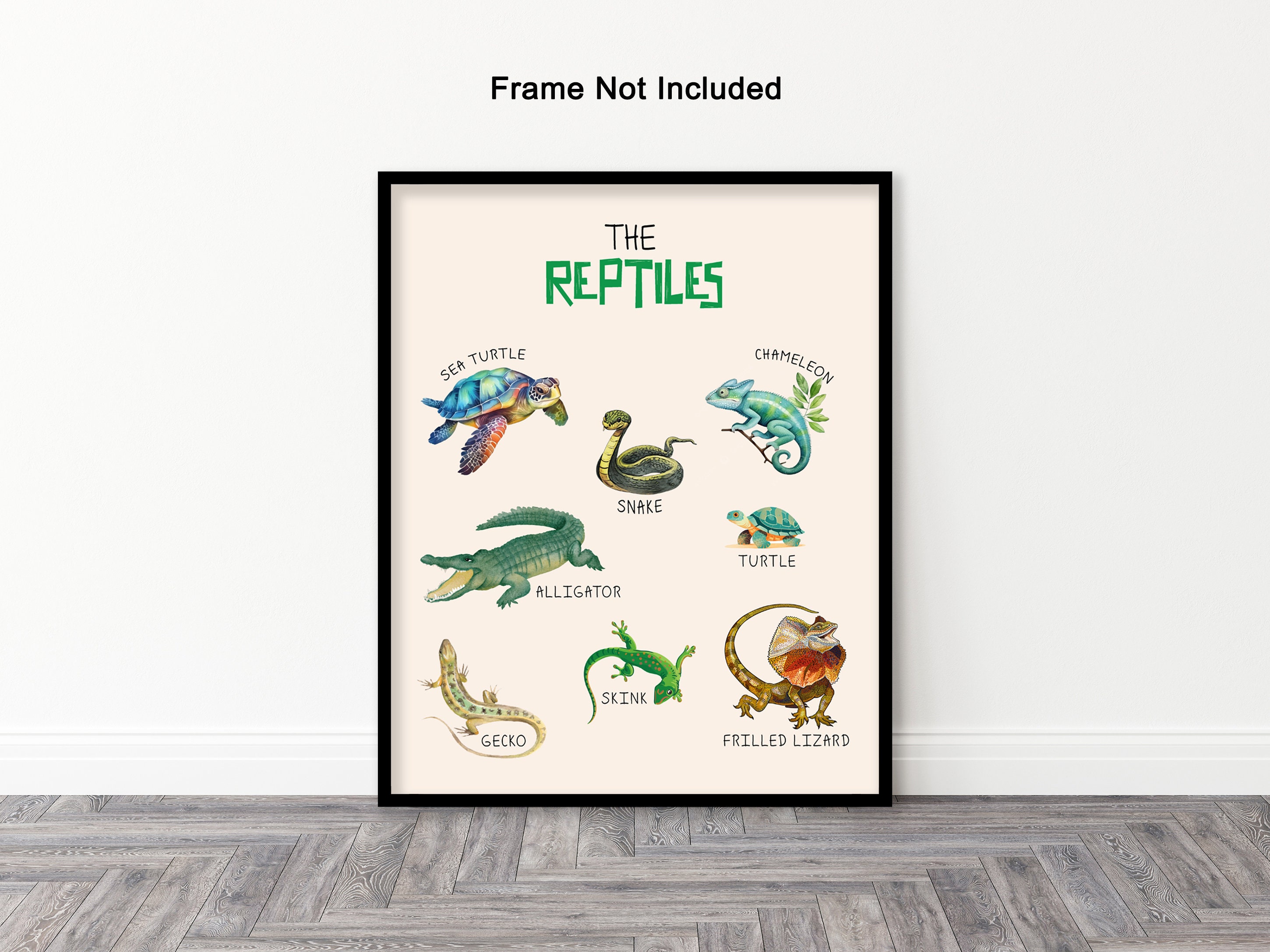 The Reptiles Poster Learning Materials Print Animal Art Gift for ...