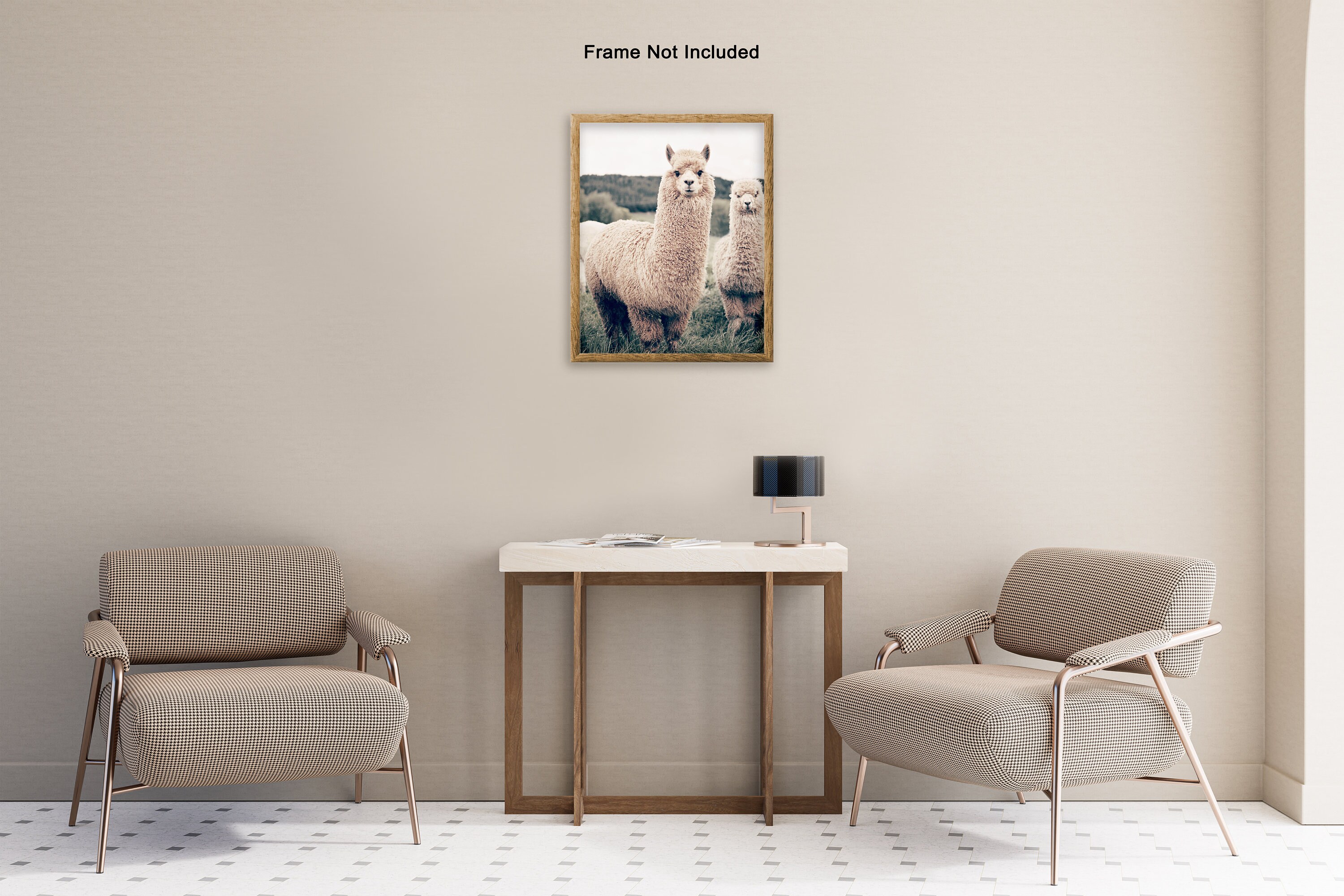 Alpaca Poster Alpacas on Grassland Print Photography Art Gift for ...