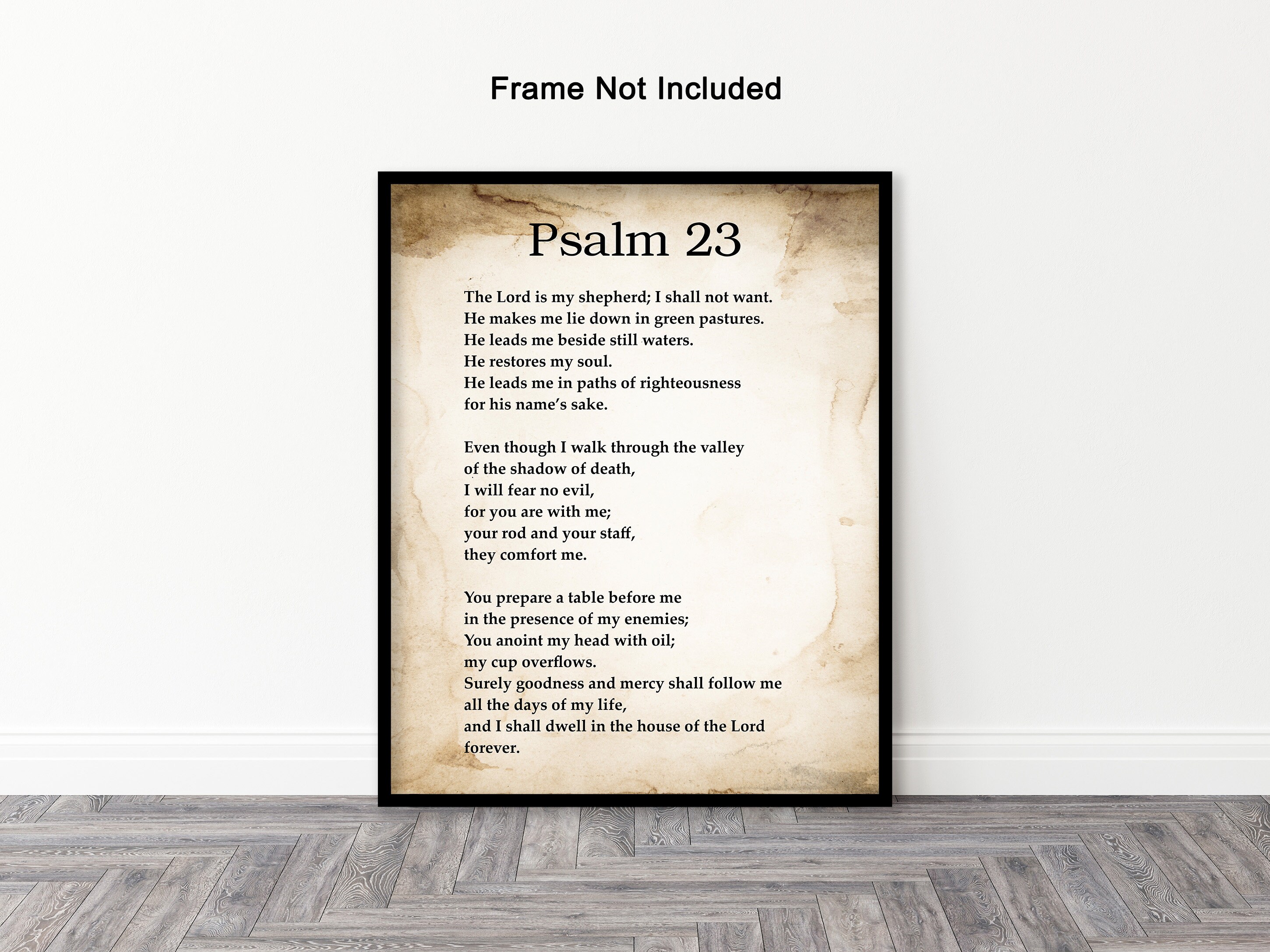 Psalm 23 Poster Bible Verse Art Scriptural Motivation Religious Gift ...