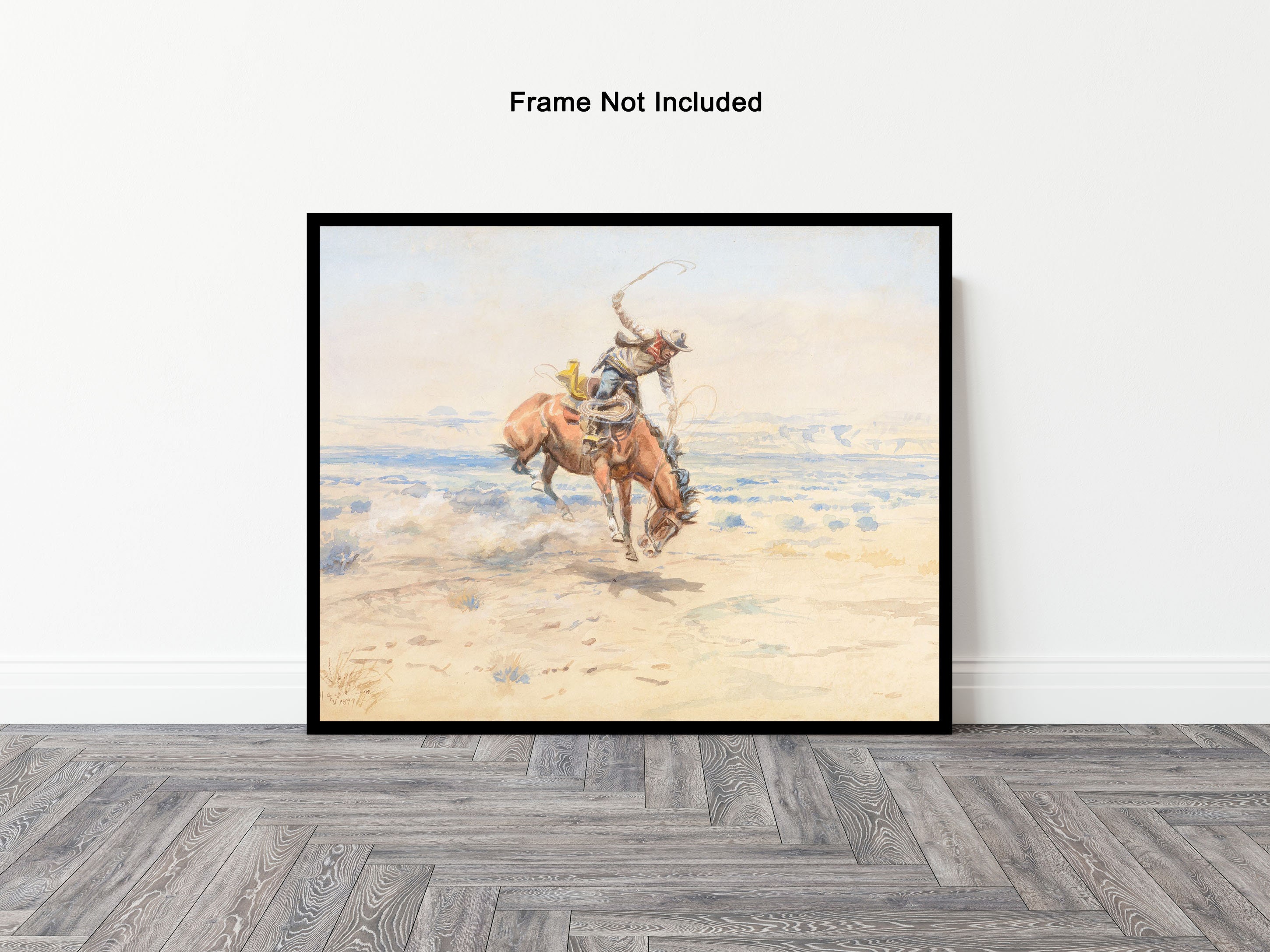 Vintage Cowboy Poster Retro Bucking Bronco Print Wild West Art Horse ...