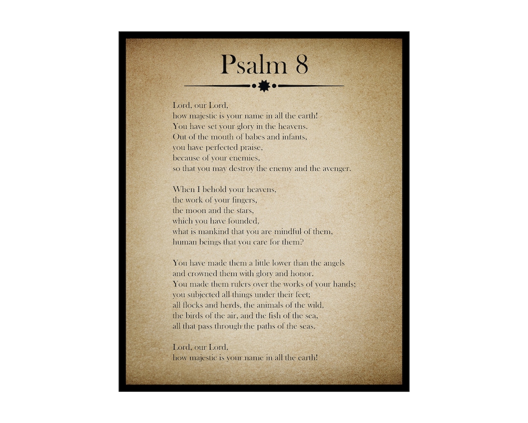 Psalm 8 Poster Bible Verse Art Scripture Wall Art Inspirational Art Religious Gift Christian ...