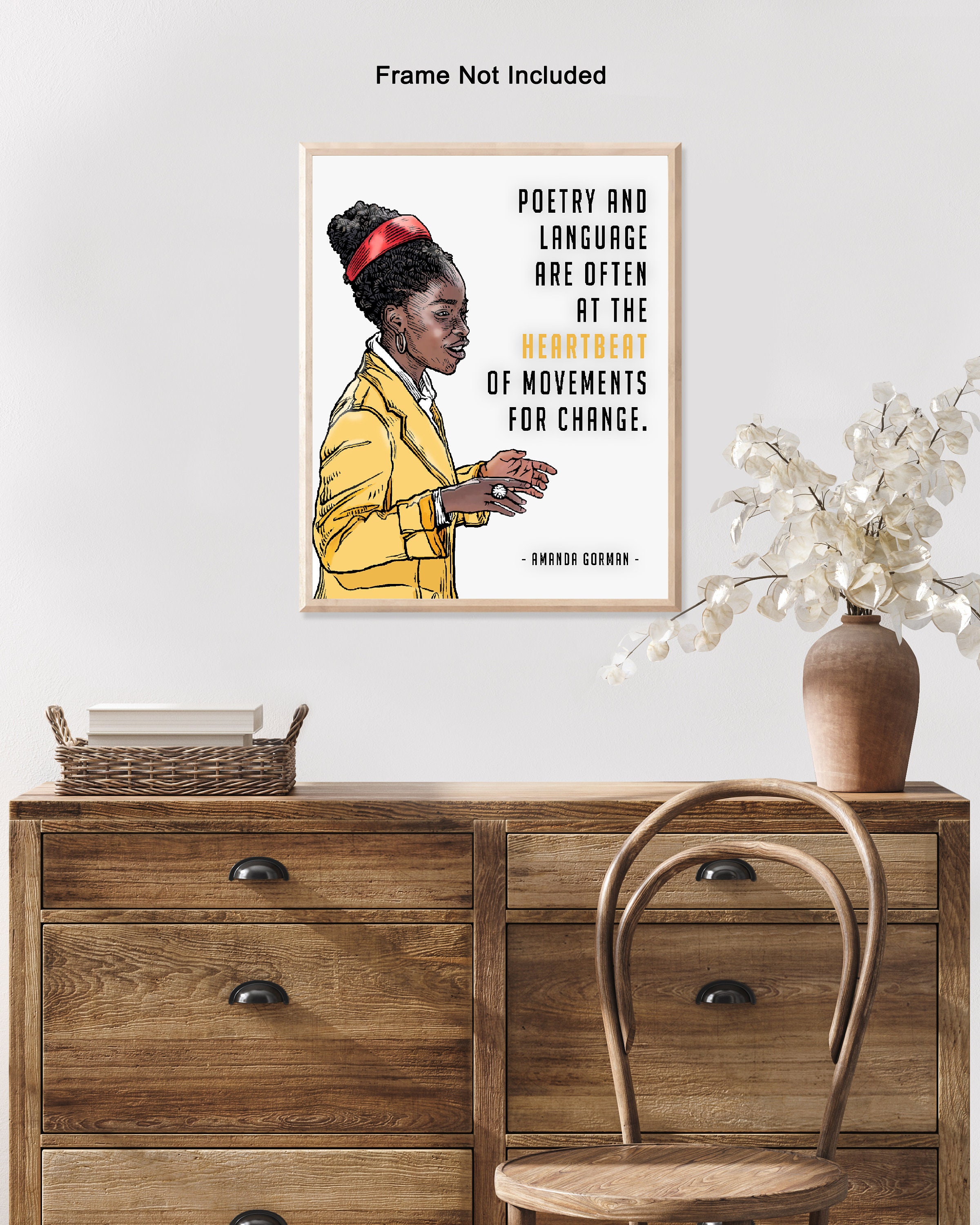 Poetry and Language Poster Amanda Gorman Print Motivational Art Change ...