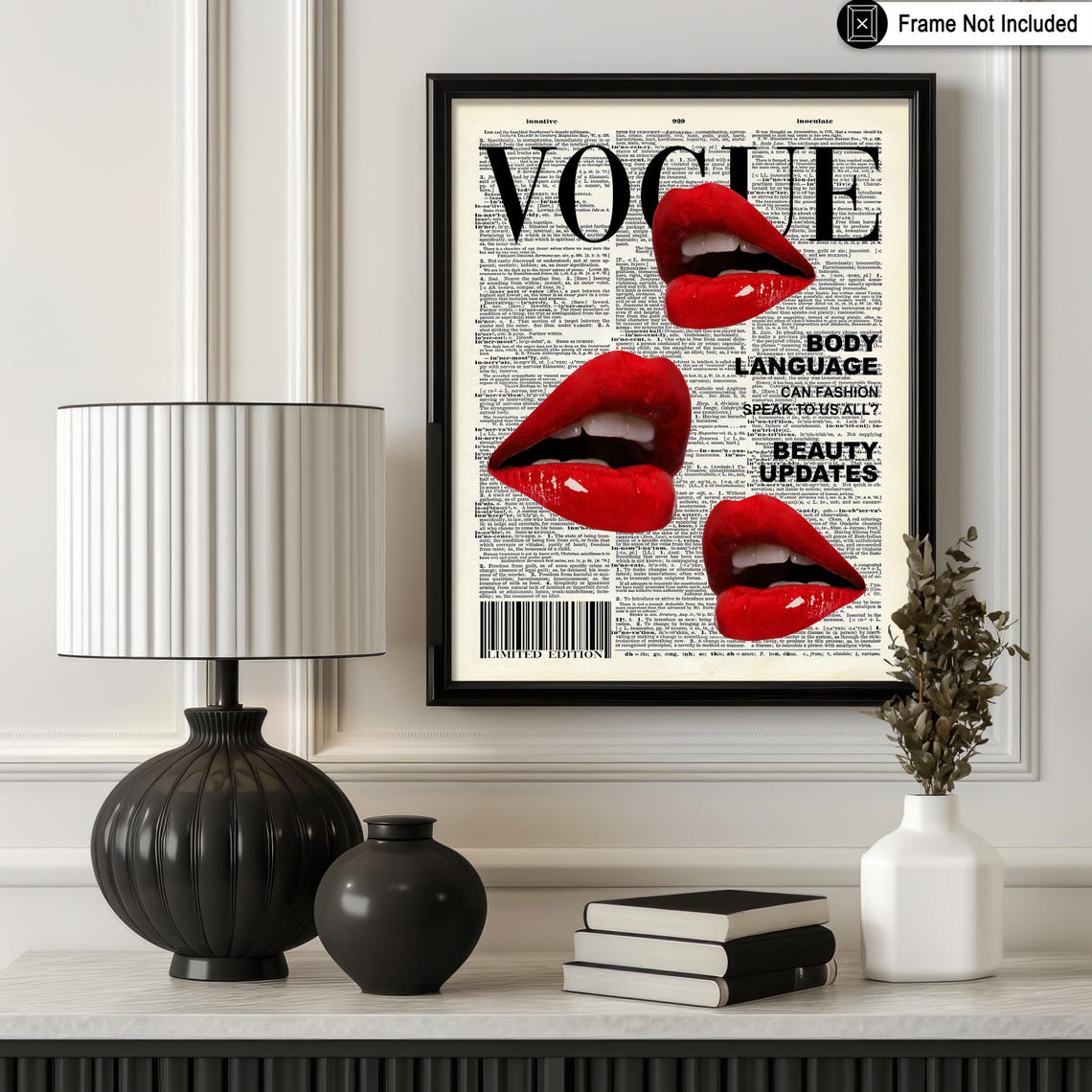 Fashion Poster - Body Language Print - Red Lips Art - Modern Art - Gift ...