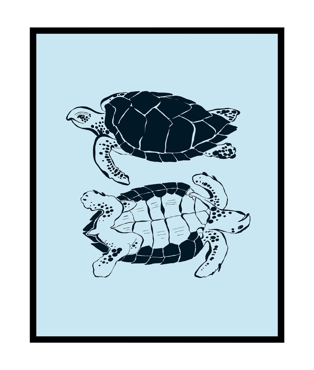 Sea Turtles Poster Retro Aquatic Print Turtle Art Ocean Art Sea Art ...