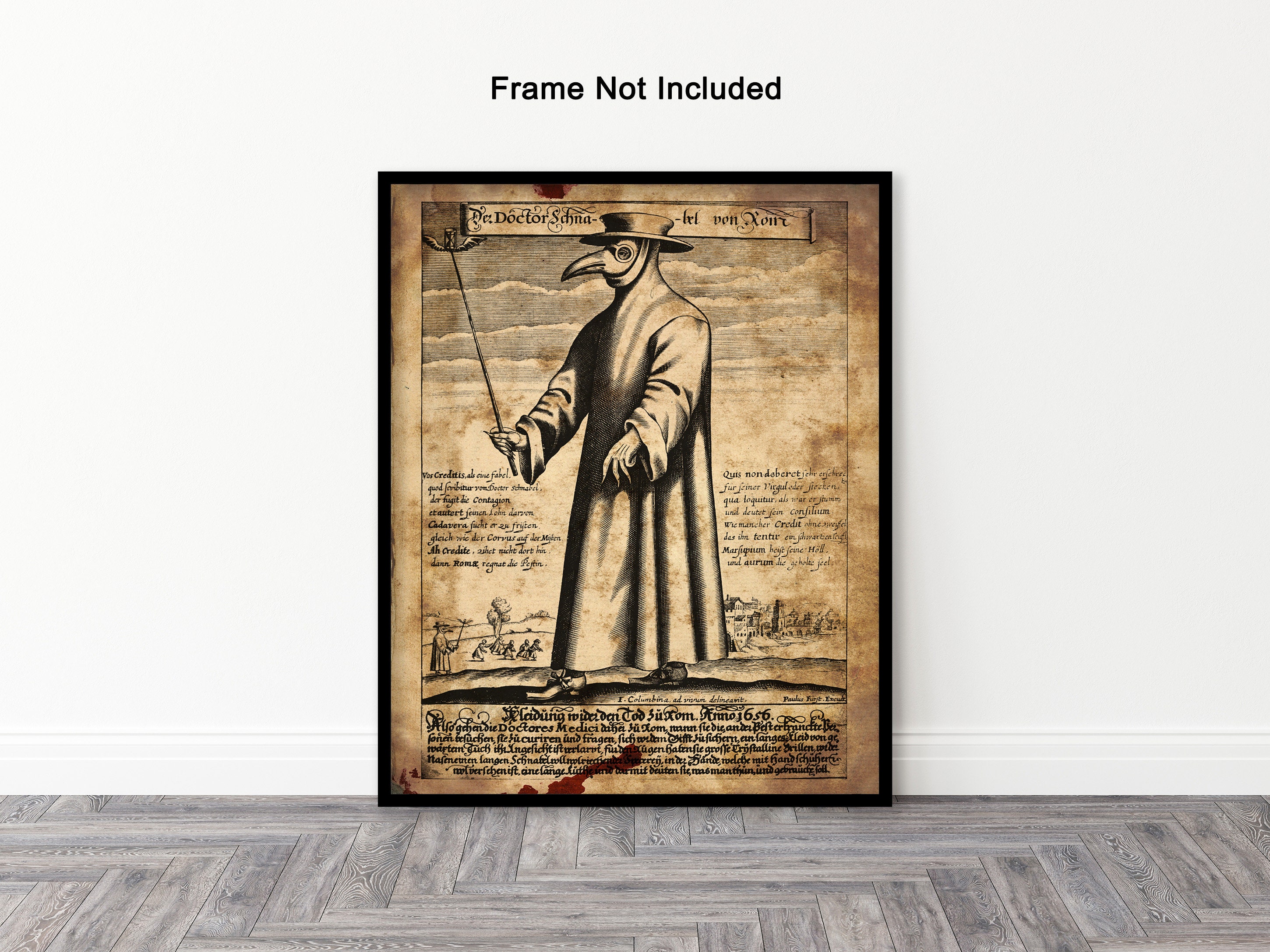 Vintage Plague Doctor Poster Medieval Art Print Unique Gift for Men ...