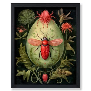 Red Beetle Poster Insect Print Modern Art Trendy Art Gift for Animal ...