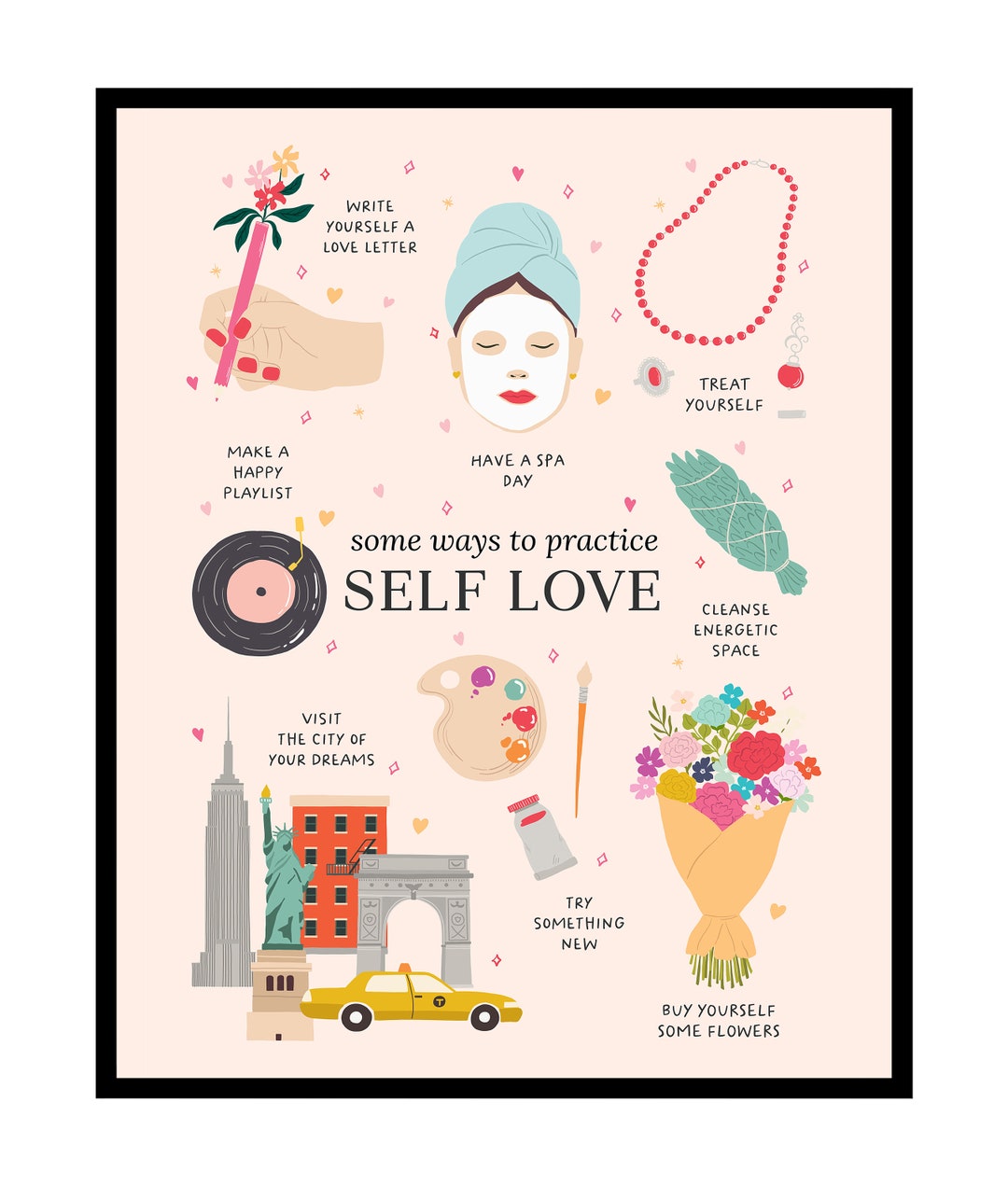 Some Ways to Practice Self Love Poster Self Care Print Positivity ...