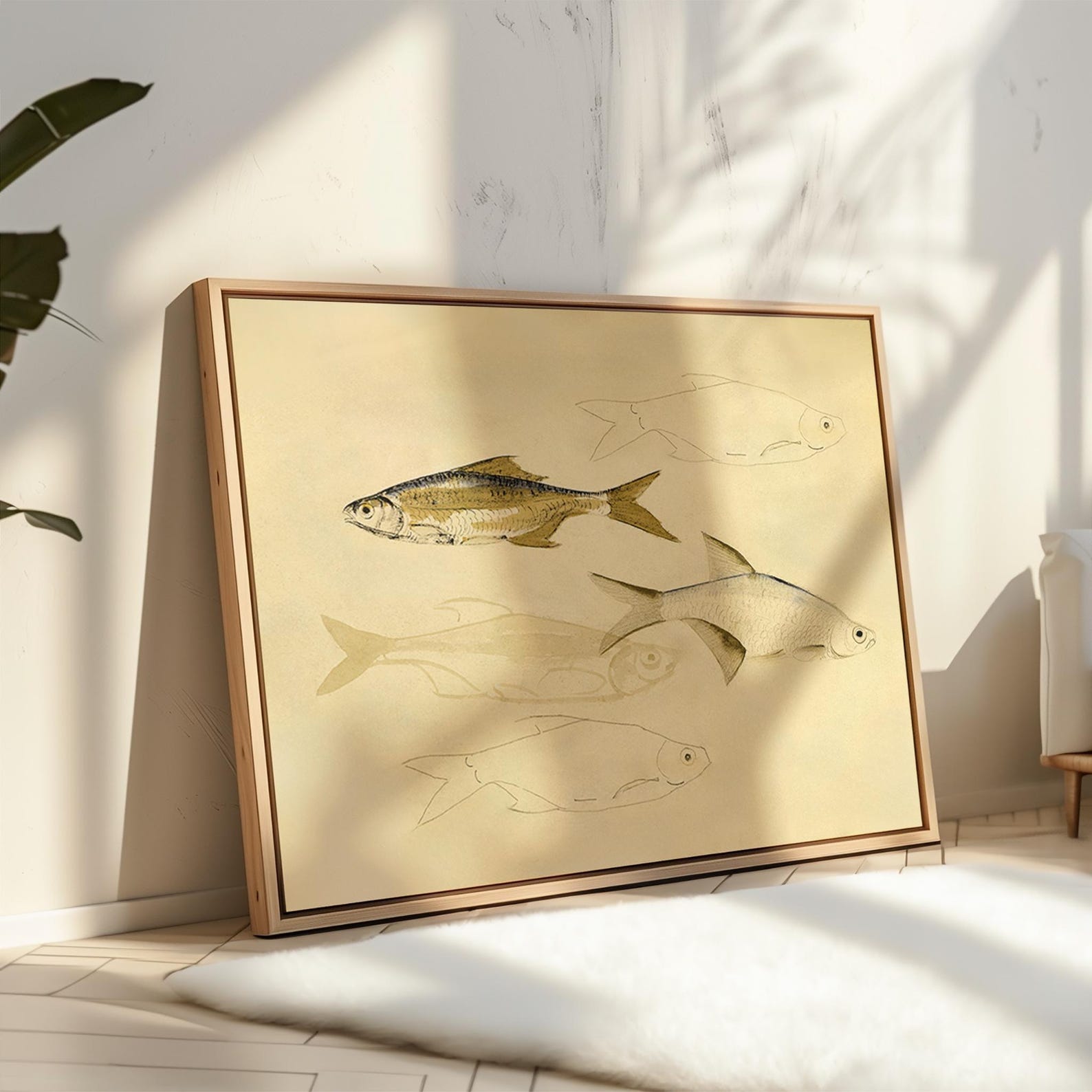 Vintage Fish Sketch Poster - Retro Fish Print - Aquatic Art - Marine ...