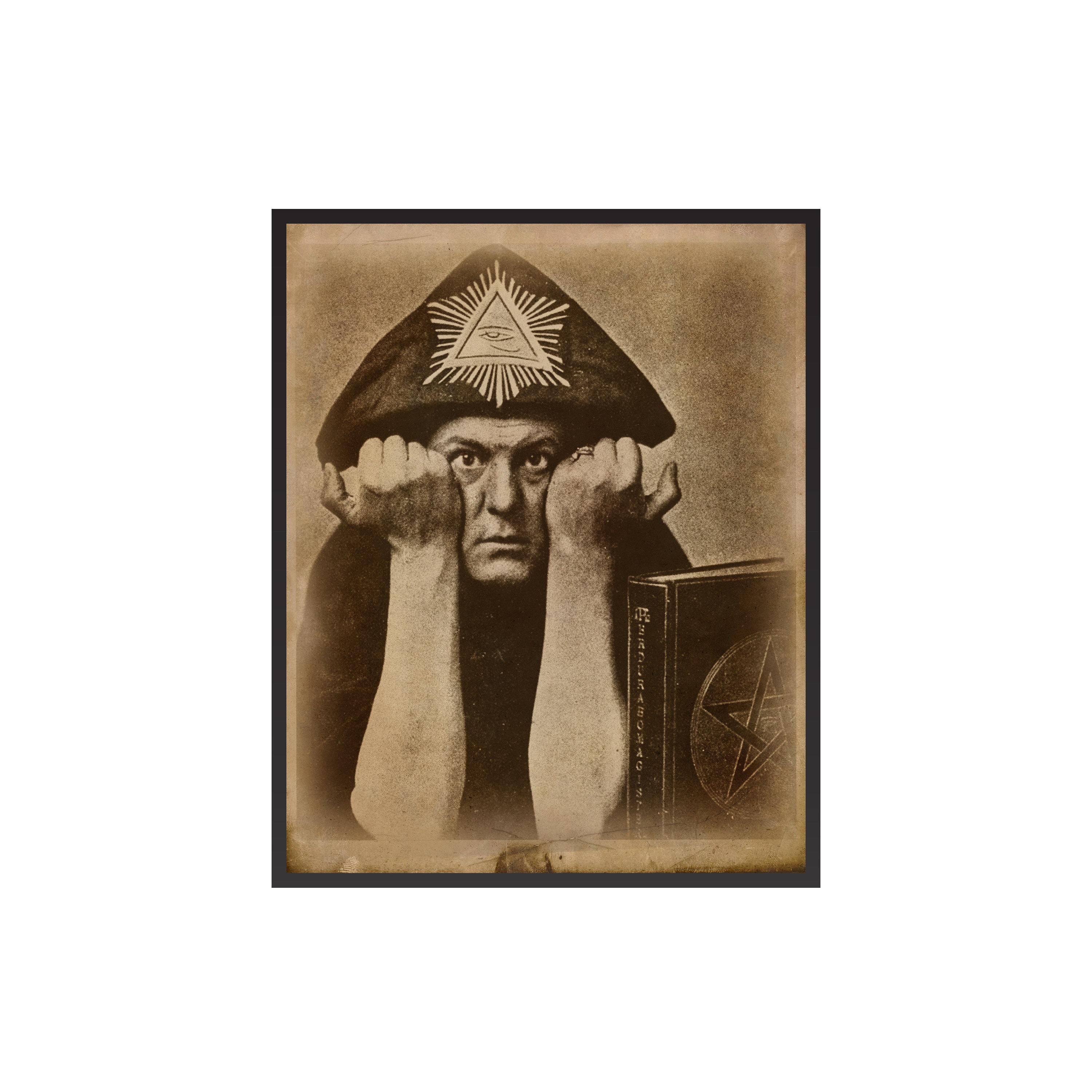 Vintage Aleister Crowley Poster Retro Occult Art With Pentagram Gothic ...