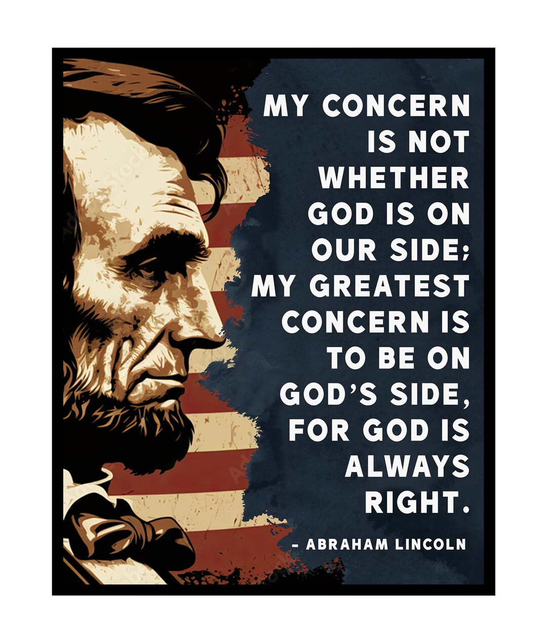 God is Always Right Poster Abraham Lincoln Quote Print Motivational Art ...