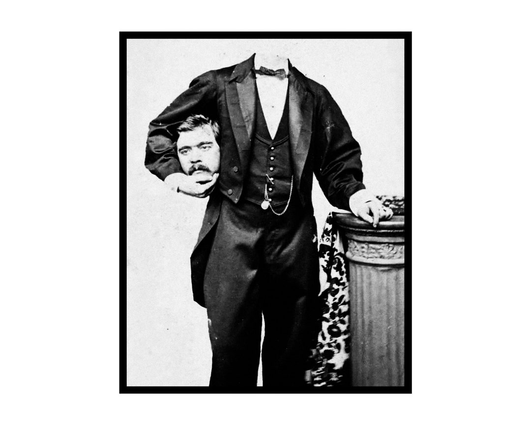 Vintage Headless Magician Poster Retro Circus Magician Print Gothic Art ...