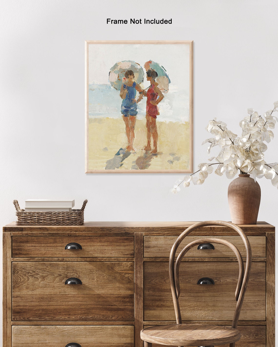 Vintage Ladies on the Beach Poster Retro Seaside Print Beach Art ...