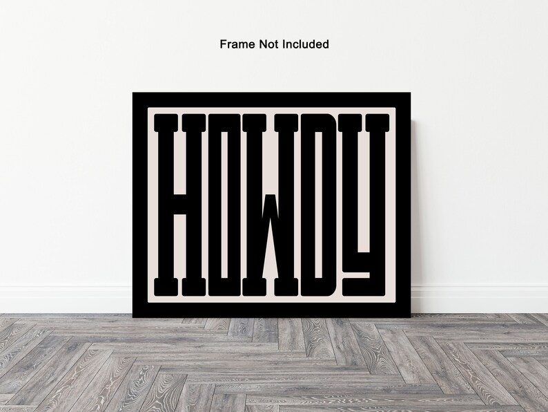 Howdy Poster Retro Typography Print Wild West Art Trendy Art Decor for ...