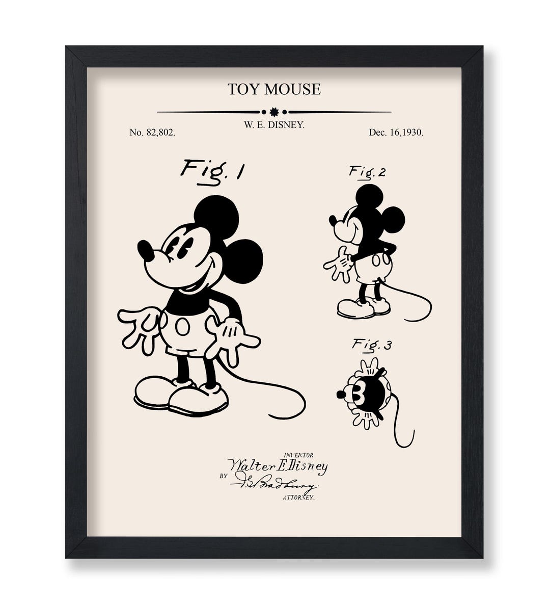 Mickey Blueprint Poster - Mouse Toy Action Figure Patent Print - Mouse ...
