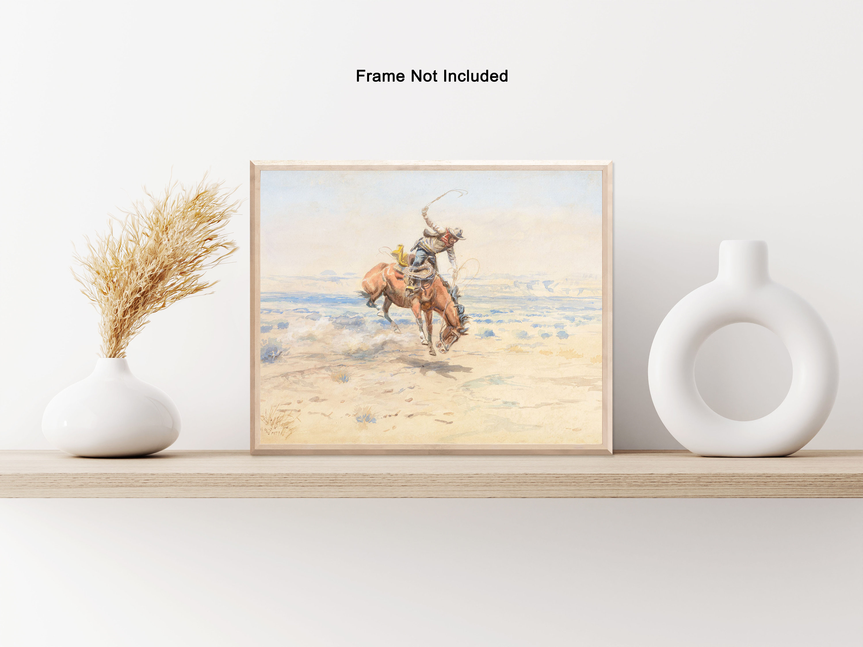 Vintage Cowboy Poster Retro Bucking Bronco Print Wild West Art Horse ...